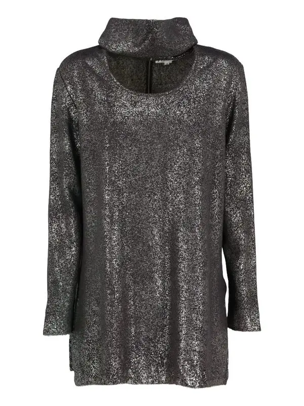 Gianfranco Ferre Metallic High Neck Top - Black