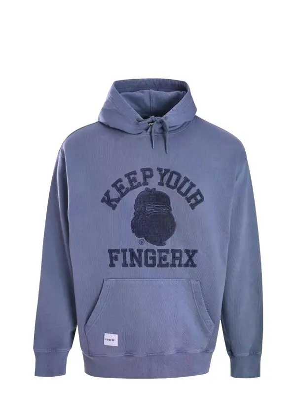 FINGERCROXX Logo-patch Hoodie - Blue
