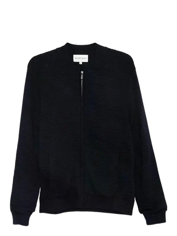 Eric Bompard Waffle-knit Zipped Cardigan - Blue