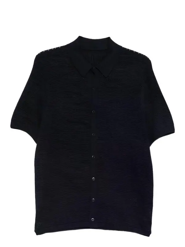 Eric Bompard Waffle-knit Buttoned Shirt - Blue
