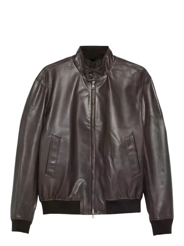 Tagliatore Jacket With Zip Closure - Brown