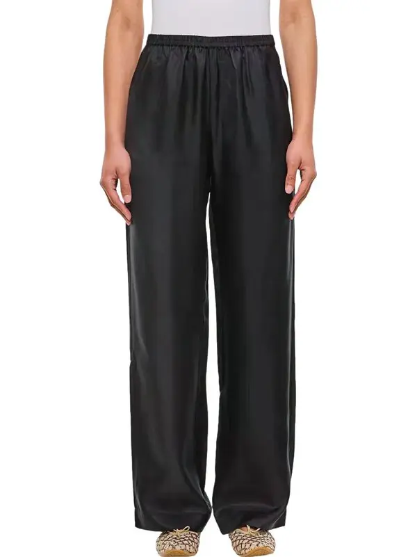 Loulou De Saison Elasticated-waistband Straight Trousers - Black