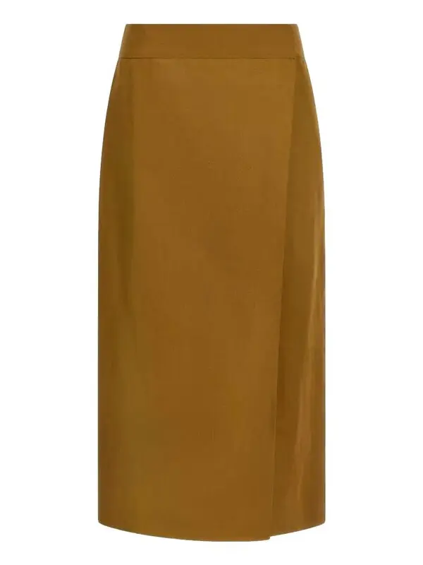 Alberto Biani Asymmetric Closure Midi Skirt - Brown