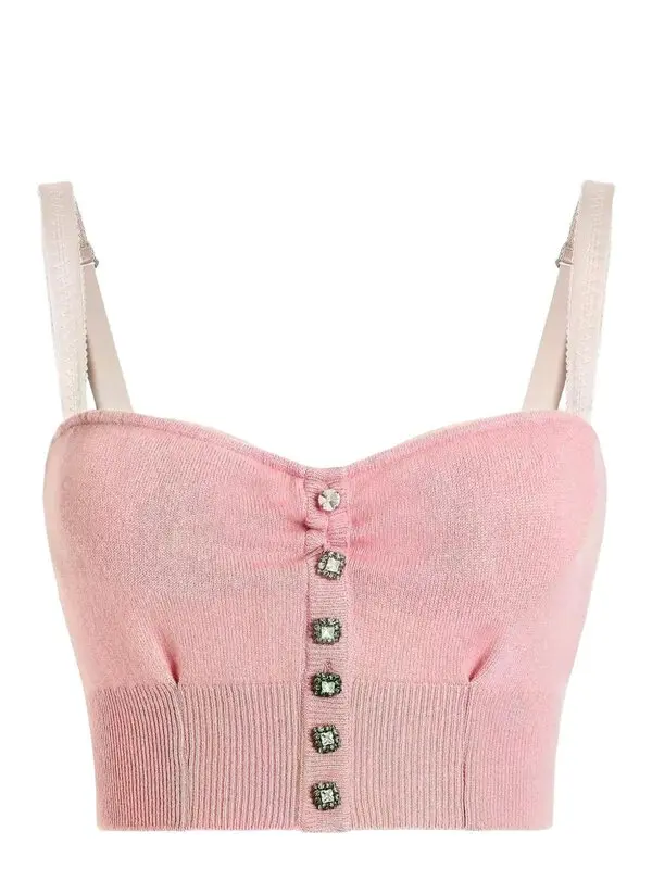 Dolce & Gabbana Buttoned Strap Tank Top - Pink