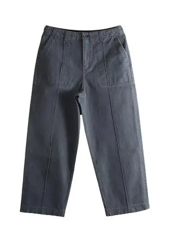 THE ELDER STATESMAN Herringbone Carpenter Pant - Twilight