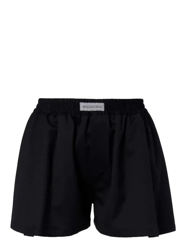 Balenciaga Logo Wool-blend Shorts - Black