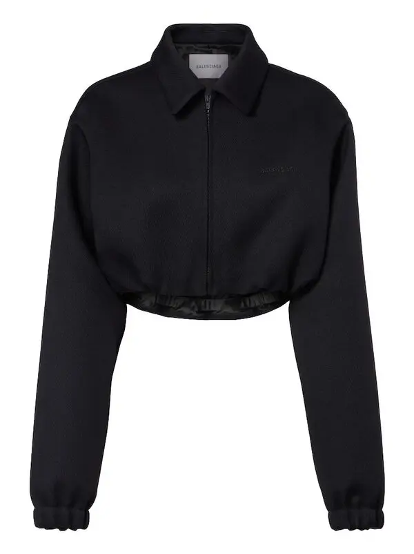 Balenciaga Cropped Blouson Jacket - Black