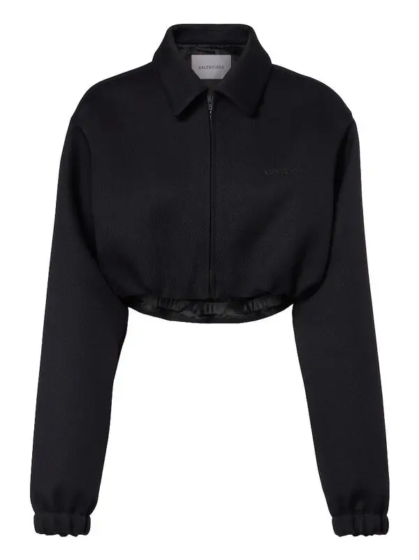 Balenciaga Cropped Blouson Jacket - Black