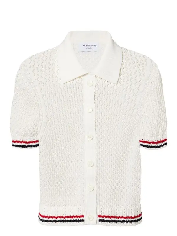 Thom Browne Pointelle Cotton Top - White