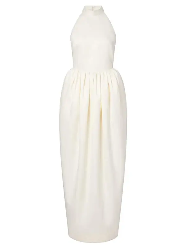 ROTATE BY BIRGER CHRISTENSEN Halterneck Satin Gown - White