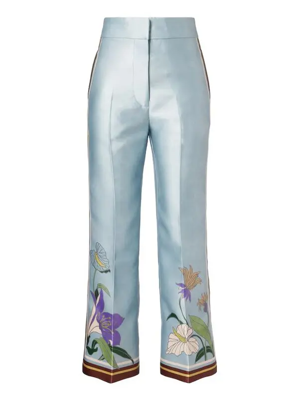 ALEMAIS Alémais Alfie Floral Satin Culottes - Blue