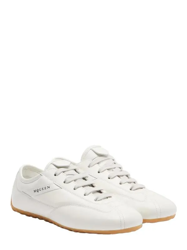 Alexander McQueen Boxe Leather Sneakers - White