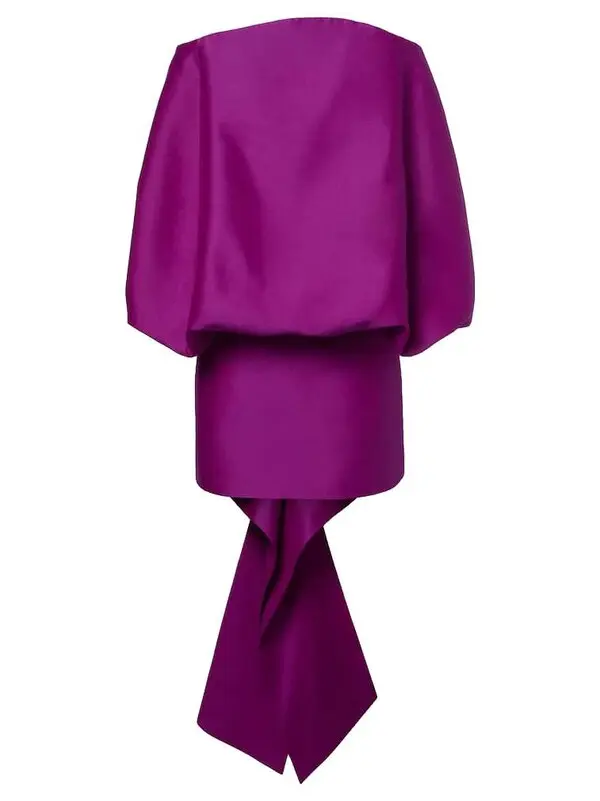 Balenciaga Draped Off-shoulder Crêpe Minidress - Purple