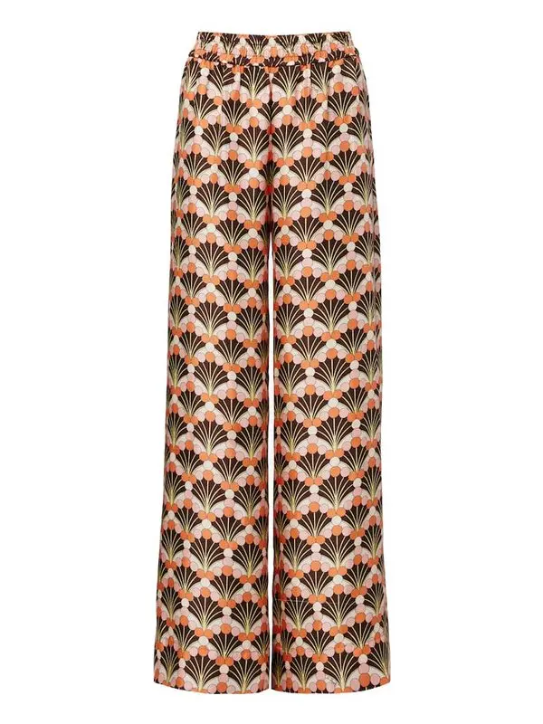 La DoubleJ Printed Silk Palazzo Pants - Multicoloured