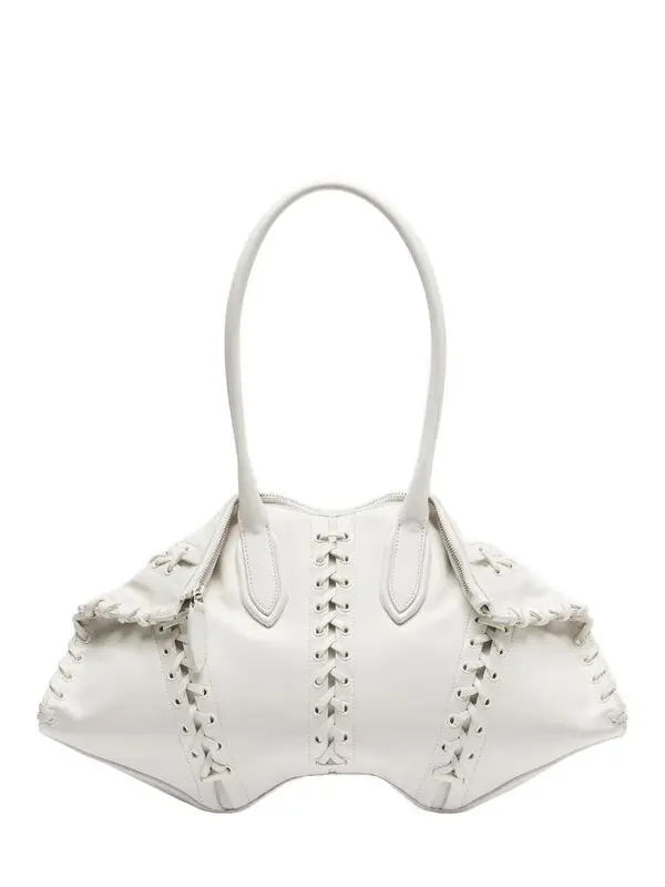 Alexander McQueen Manta Medium Shoulder Bag - White