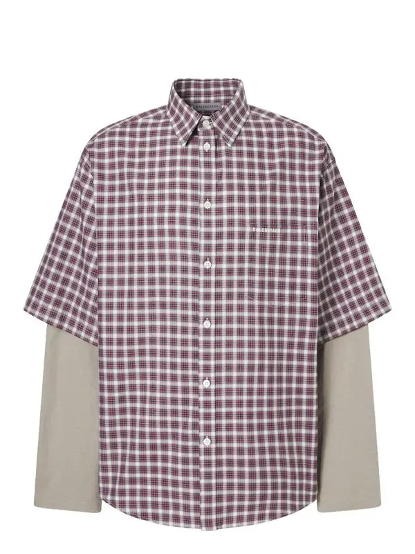Balenciaga Laye Checked Cotton Shirt - Red