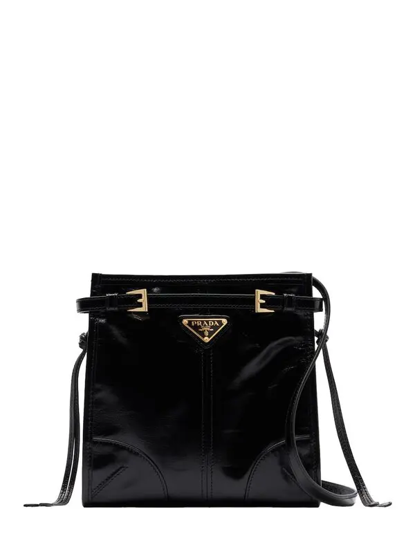 Prada Mini Leather Shoulder Bag - Black