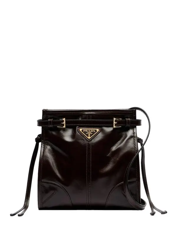 Prada Bonnie Mini Leather Shoulder Bag - Brown
