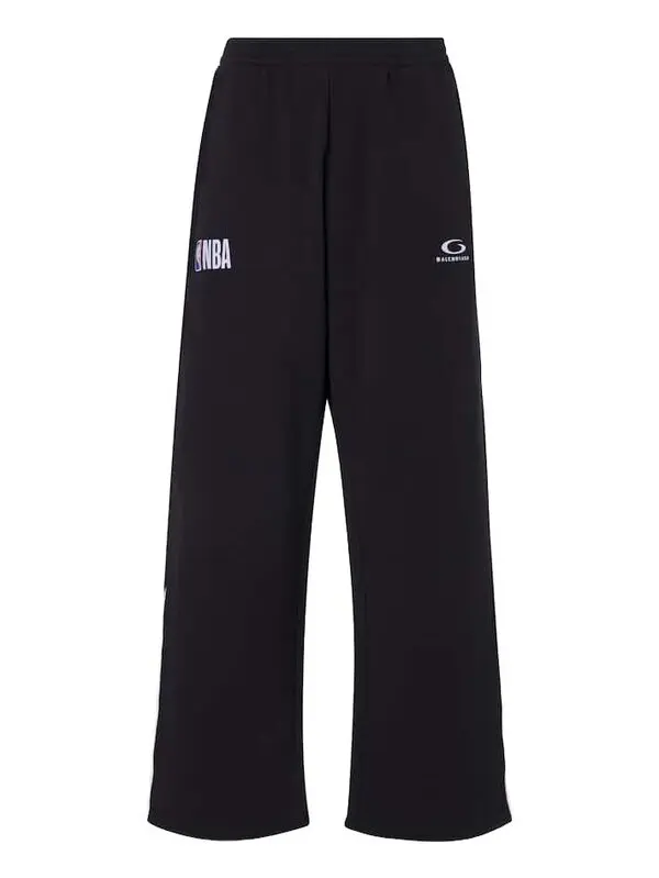 Balenciaga X Nba Logo Cotton Fleece Sweatpants - Black