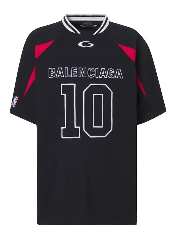 Balenciaga X Nba Logo Cotton Jersey T-shirt - Black