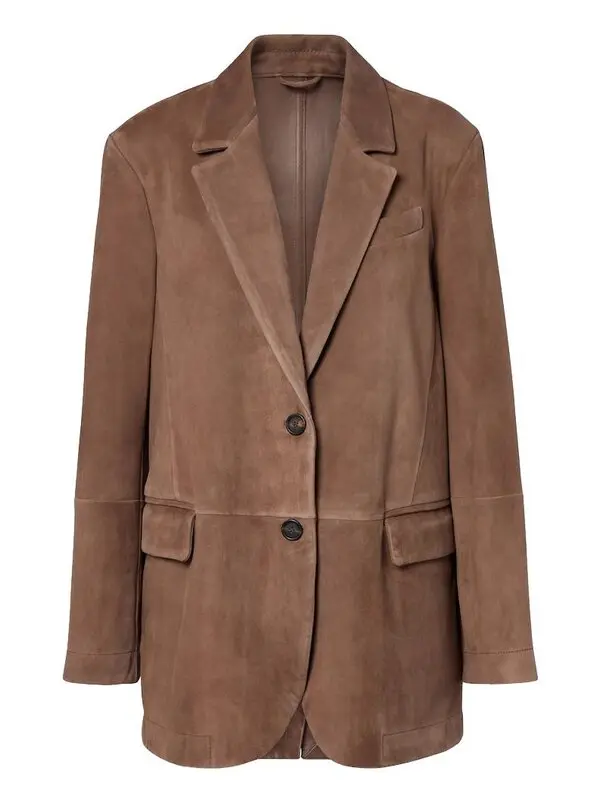 Brunello Cucinelli Suede Blazer - Brown