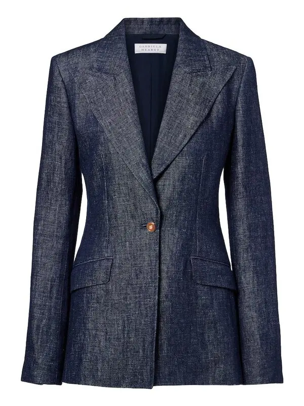 Gabriela Hearst Leiva Linen Blazer - Blue
