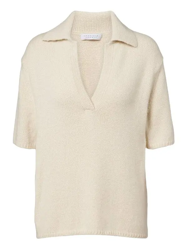 Gabriela Hearst Sohan Cashmere Polo Shirt - White