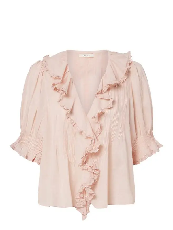 DÔEN Henri Cotton Voile Top - Pink