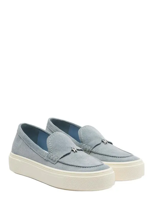 Hogan H705 Suede Platform Loafers - Blue