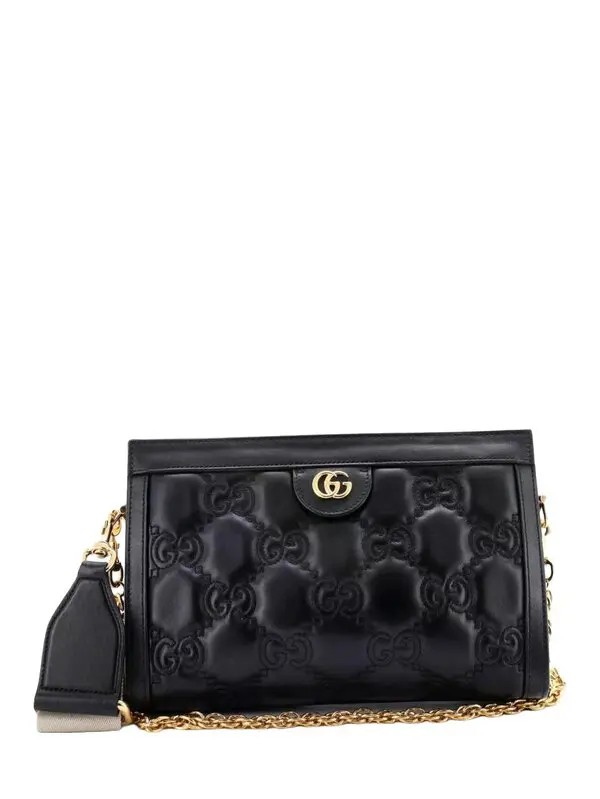 Gucci Gg Matelassé Leather Small Shoulder Bag - Black
