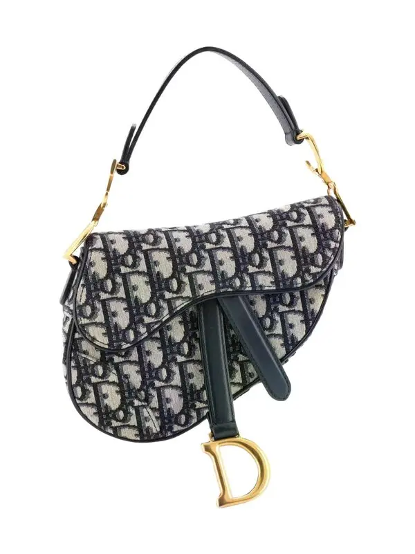 Dior Saddle Oblique Canvas Mini Shoulder Bag - Blue