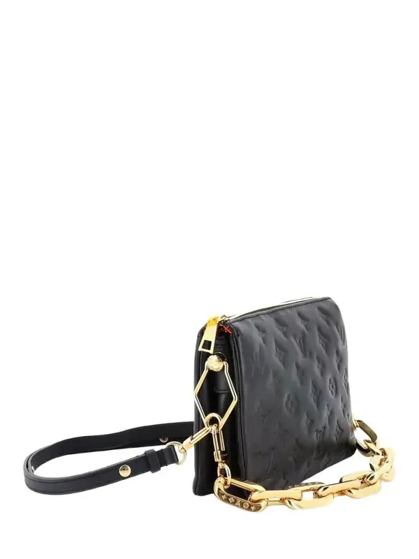LOUIS VUITTON Coussin Bb Crossbody Bag Monogram Embossed Lambskin - Black