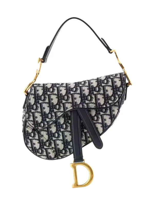 Dior Saddle Handbag Oblique Canvas Mini - Blue