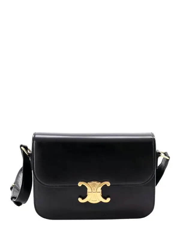 Celine Triomphe Medium Shoulder Bag - Black