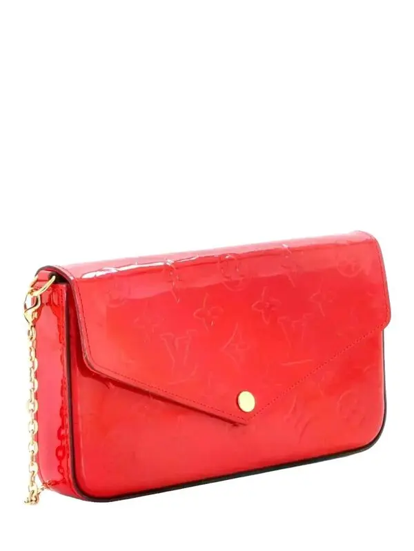 LOUIS VUITTON Felicie Pochette Monogram Vernis Crossbody Bag - Red