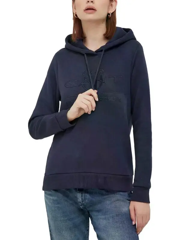 Gant Logo-embroidered Hoodie - Blue