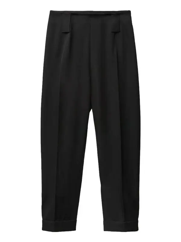 Versace Wool Capri Pants With Medusa Hardware - Black