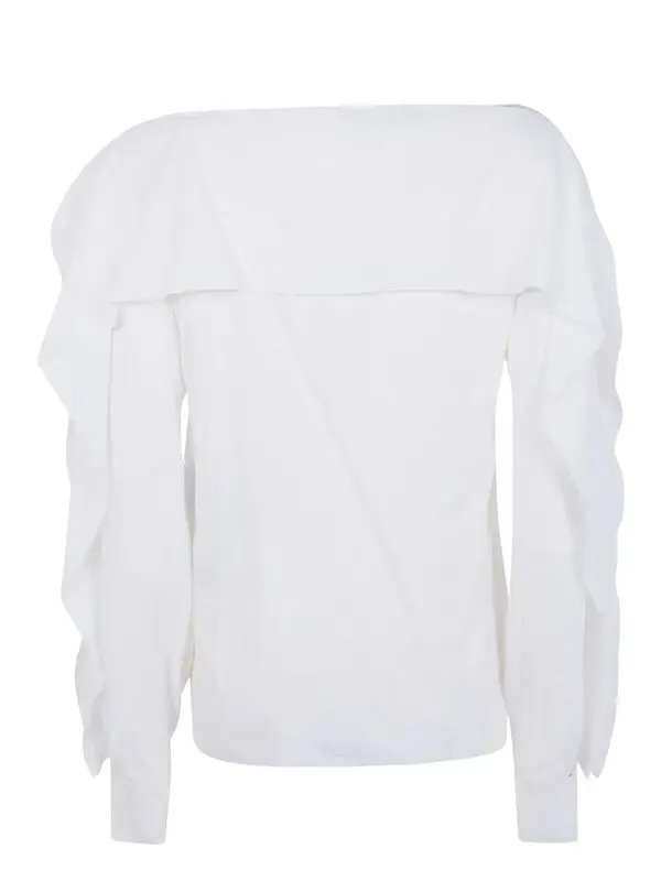LANVIN Long Sleeves Top With Ruffles - White