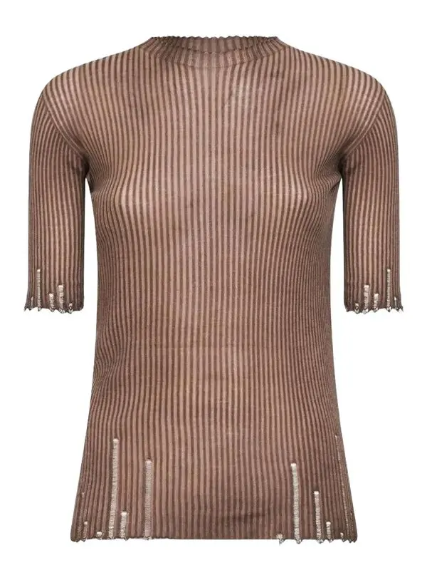 UMA WANG Short Sleeve Top - Brown