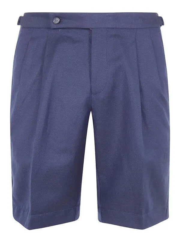 Incotex Wool And Linen Blend Chino Trousers - Blue
