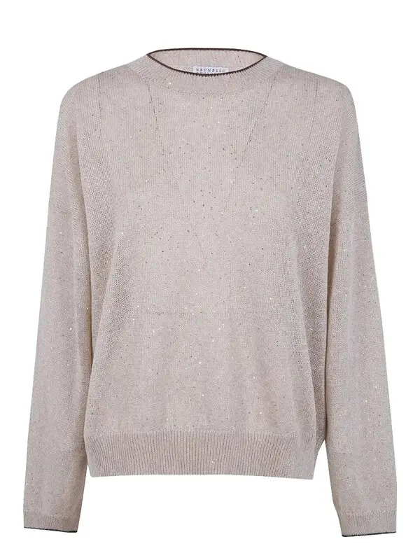 Brunello Cucinelli Round Neck Sweater - Beige