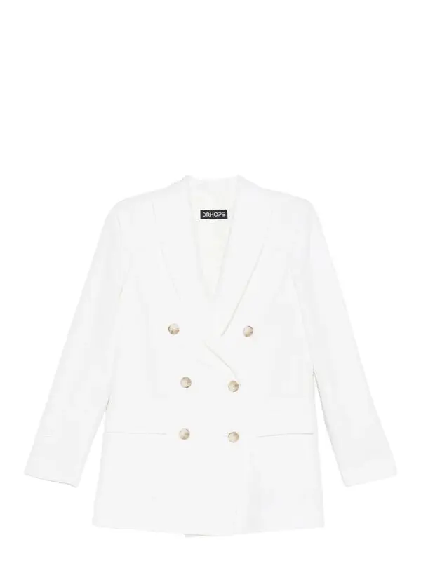 DRHOPE Double-breasted Blazer Jacket - White
