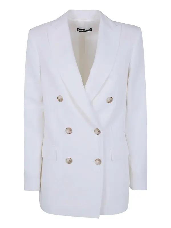 DRHOPE Double-breasted Blazer Jacket - White