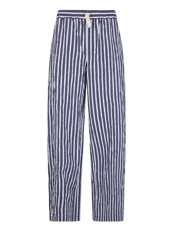 NUUR Striped Trousers With Elastic - Blue