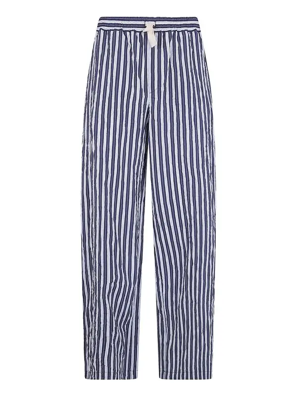 NUUR Striped Trousers With Elastic - Blue