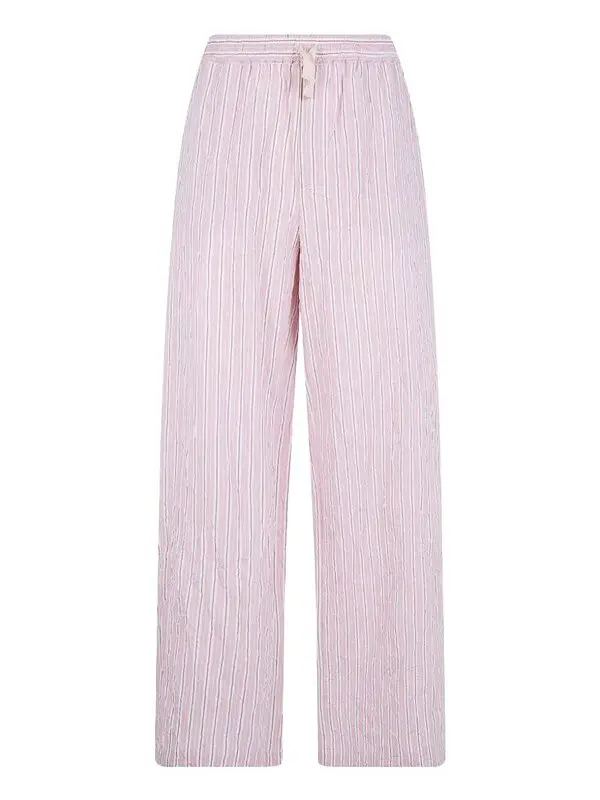NUUR Striped Trousers With Elastic - Pink