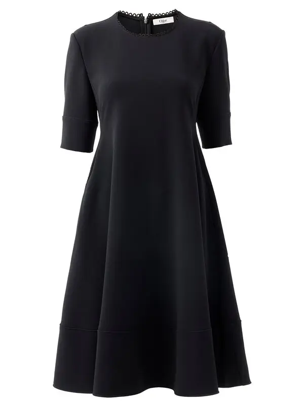 Chloé Short A-line Crêpe Dress - Black