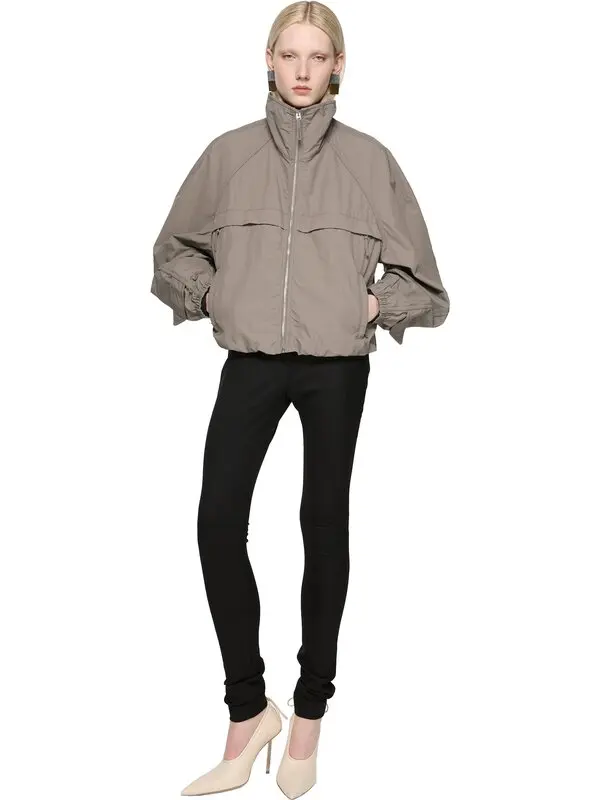 Acne Studios Nylon Logo Jacket - Mud Grey