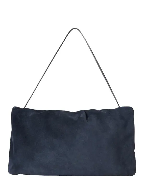THE ROW Xl Bourse Suede Bag - Blue