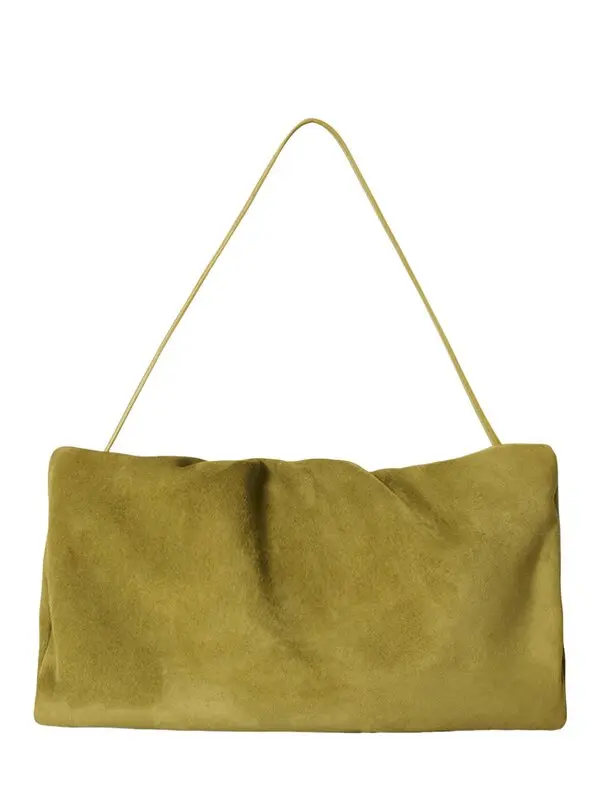 THE ROW Xl Bourse Suede Bag - Green